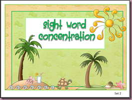 Oceans of First Grade Fun: Sight Word Concentration and Other Stir ...
